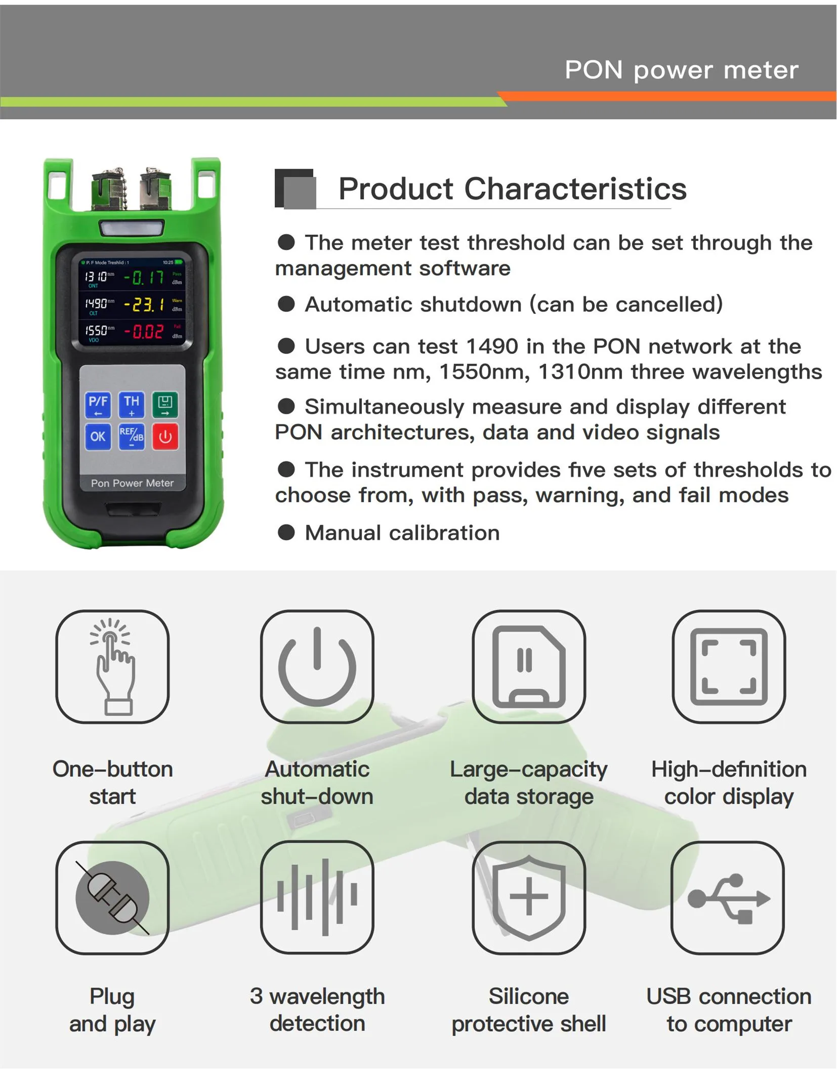 FTTH PON Network test 3 Wavelengths 1310 1490 1550nm Fiber Optical Pon ...