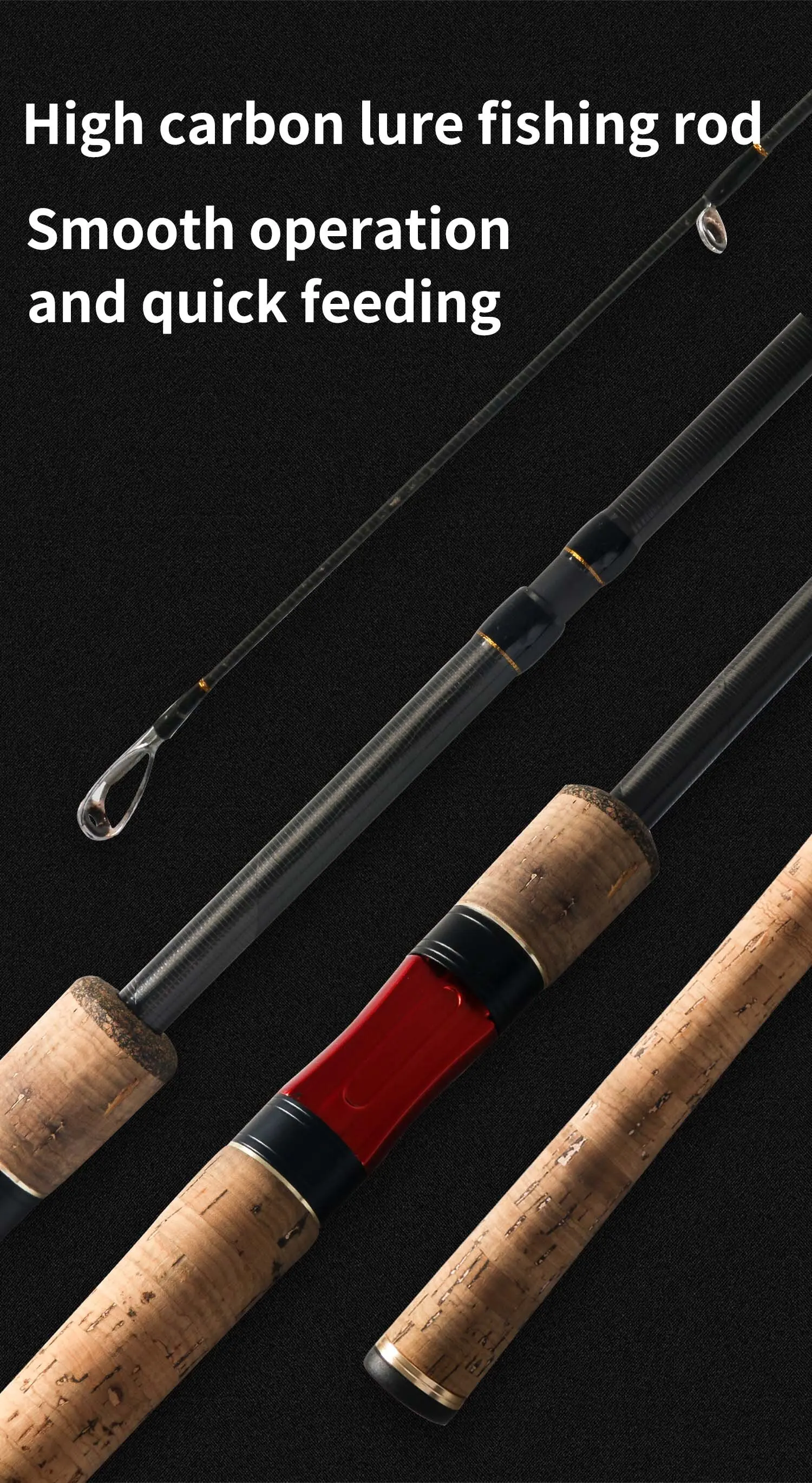 New 2.14m 2 Sections Inshore Fishing Spinning Rod Light Weight Carbon ...