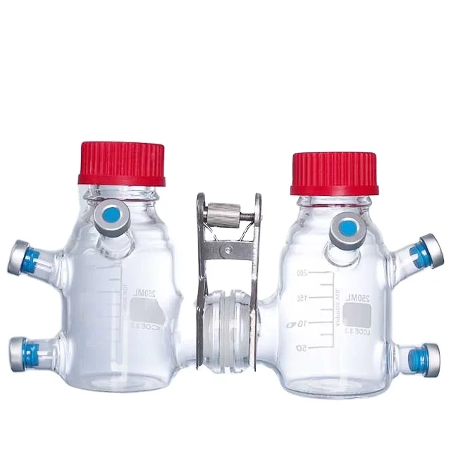 MFC reactor glass microbial fuel cell two chamber bottle with anaerobic ...