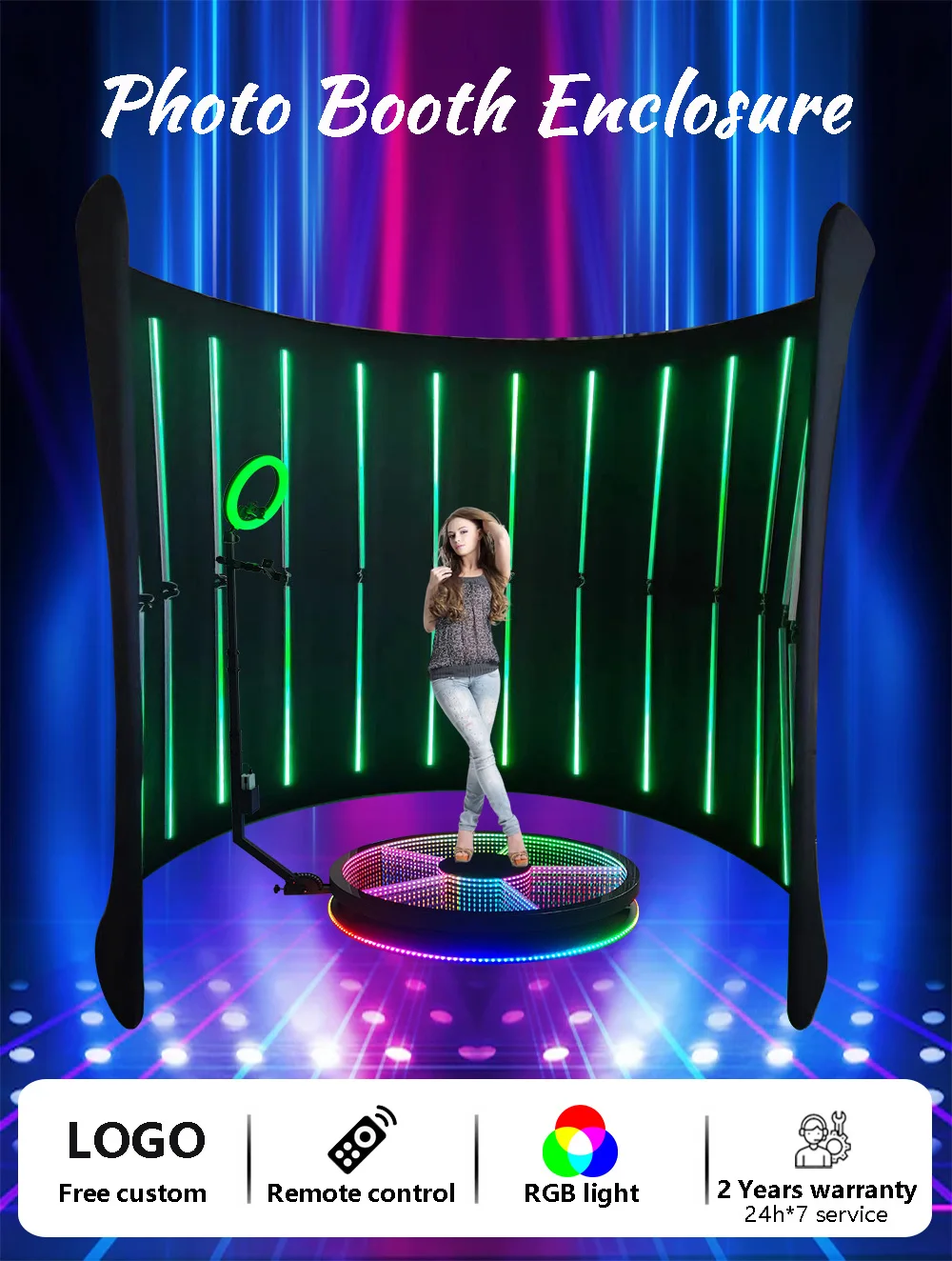 Wholesale 360 Photo Booth Led Enclosure Curved 360 Video Camera Booth ...