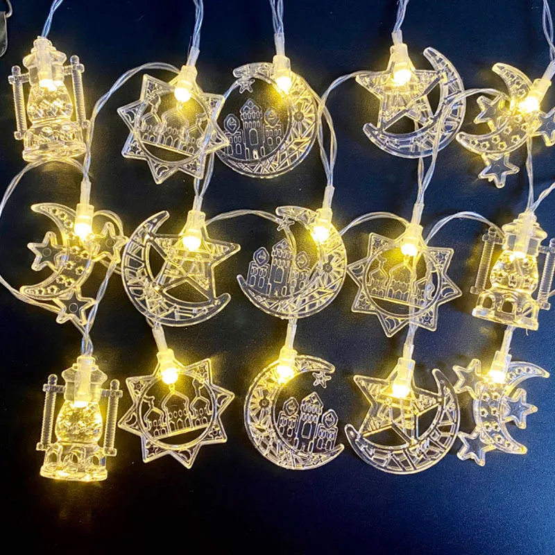 2024 Ramadan Star Lantern Fairy String Lights Eid Mubarak Moon Mosque ...