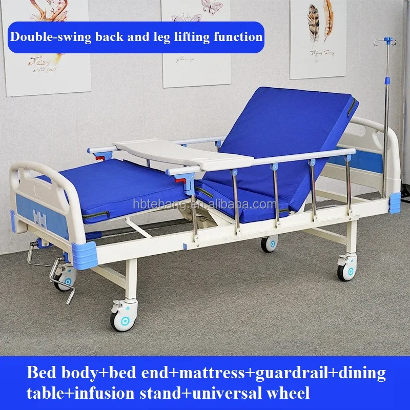 Manual Hospital Bed 2 Function Hospital Patient Bed 2 Crank Medical Bed ...