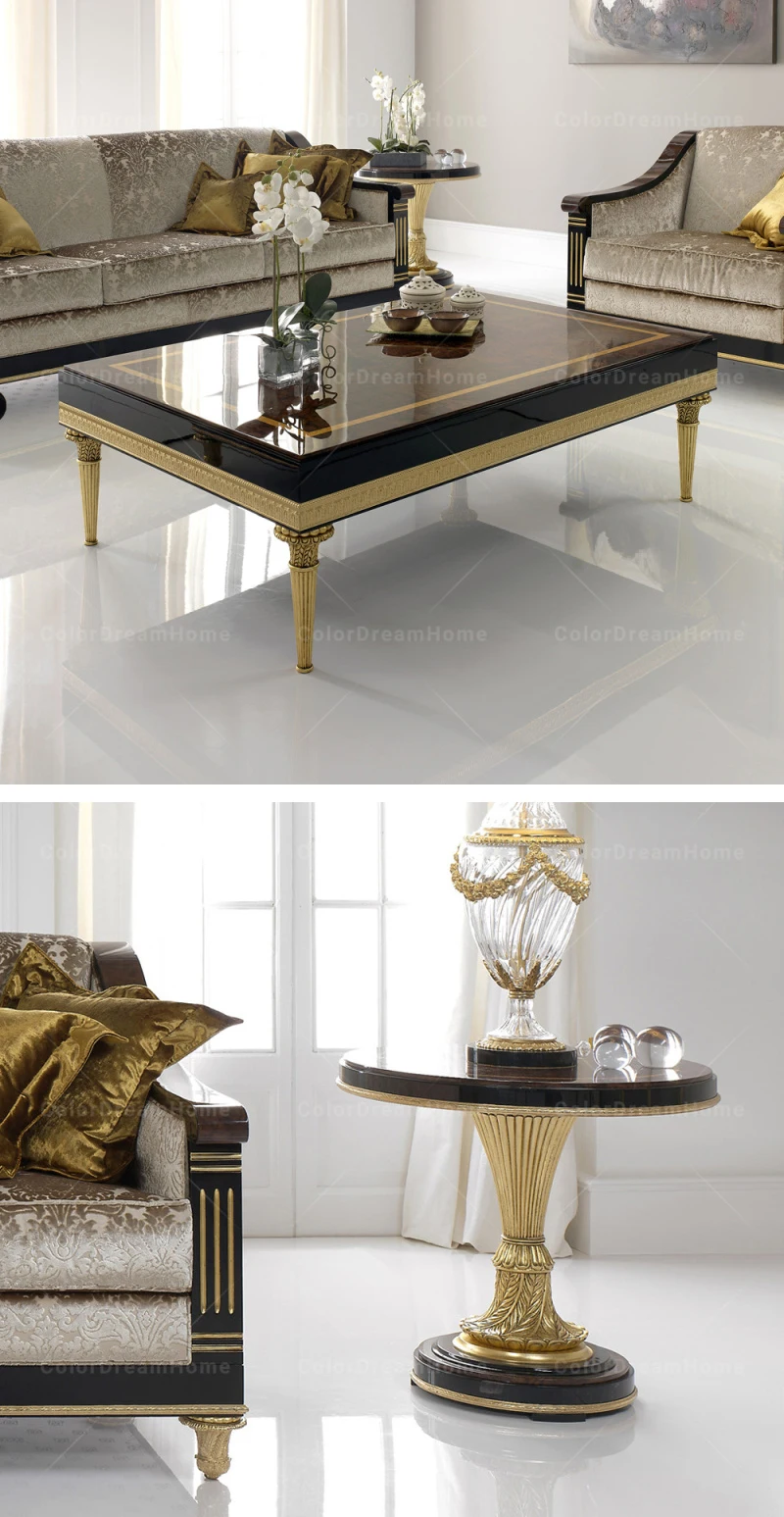 Home Furniture Luxury Wood Coffee Table Set For Living Room - Buy ...