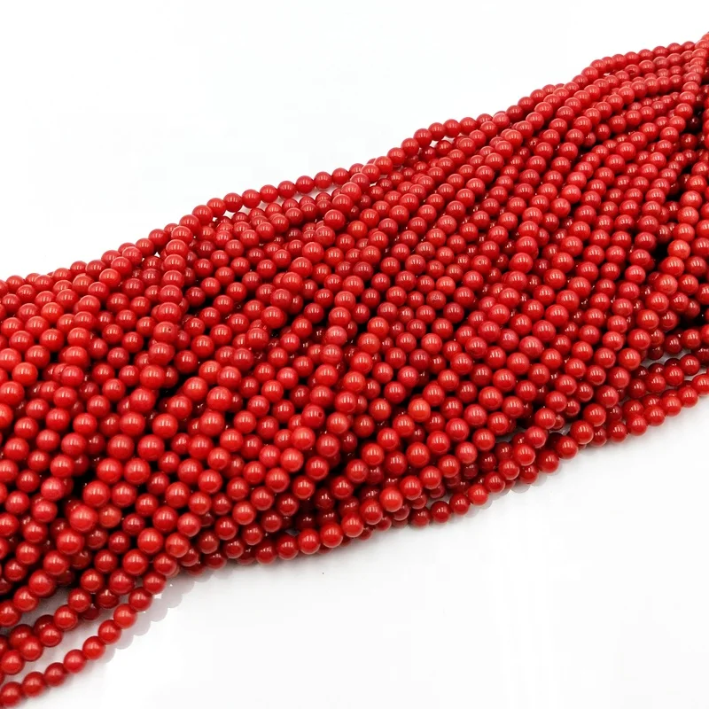 High Quality Natural Red Coral Strands Loose Bamboo Coral Prayer Beads ...