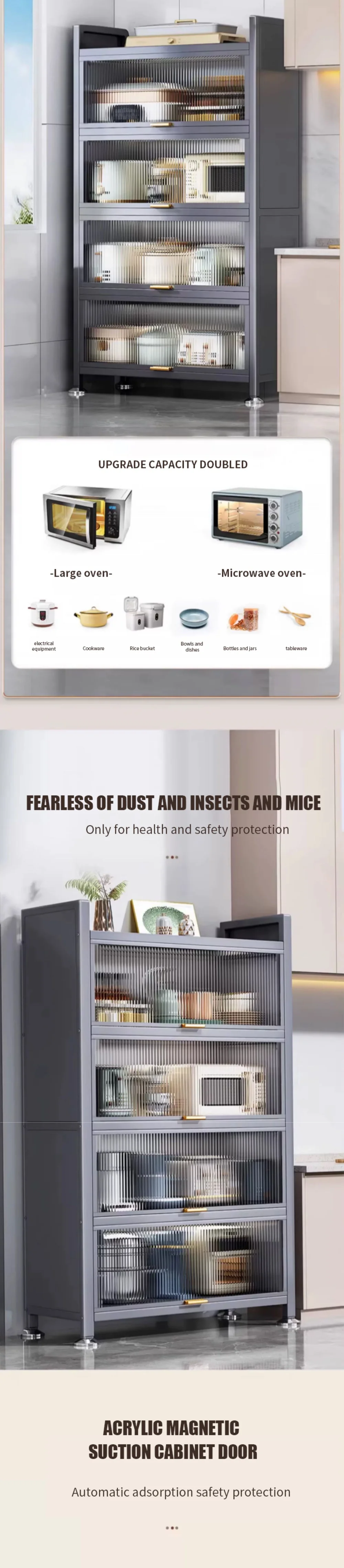 Modern Metal Cupboard Organizer With Kitchenware Storage,Oven Shelf ...