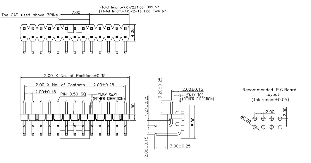 2.00mm Pitch 2*5pin Header Dual Rows R/a Type Connector - Buy 2.00mm Pitch Connector r/a Type ...