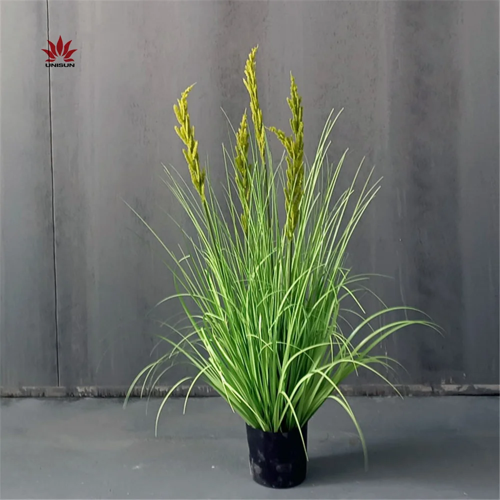 Indoor Artificial Onion Dog Tail Grass Foxtail Reed Grass Decoration Plant With Pot - Buy Pvc ...