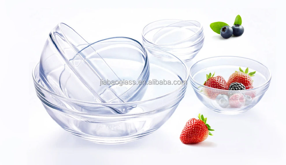 Color Salad Glass Bowl Set Food Container Lunch Bowls Set With Lid ...