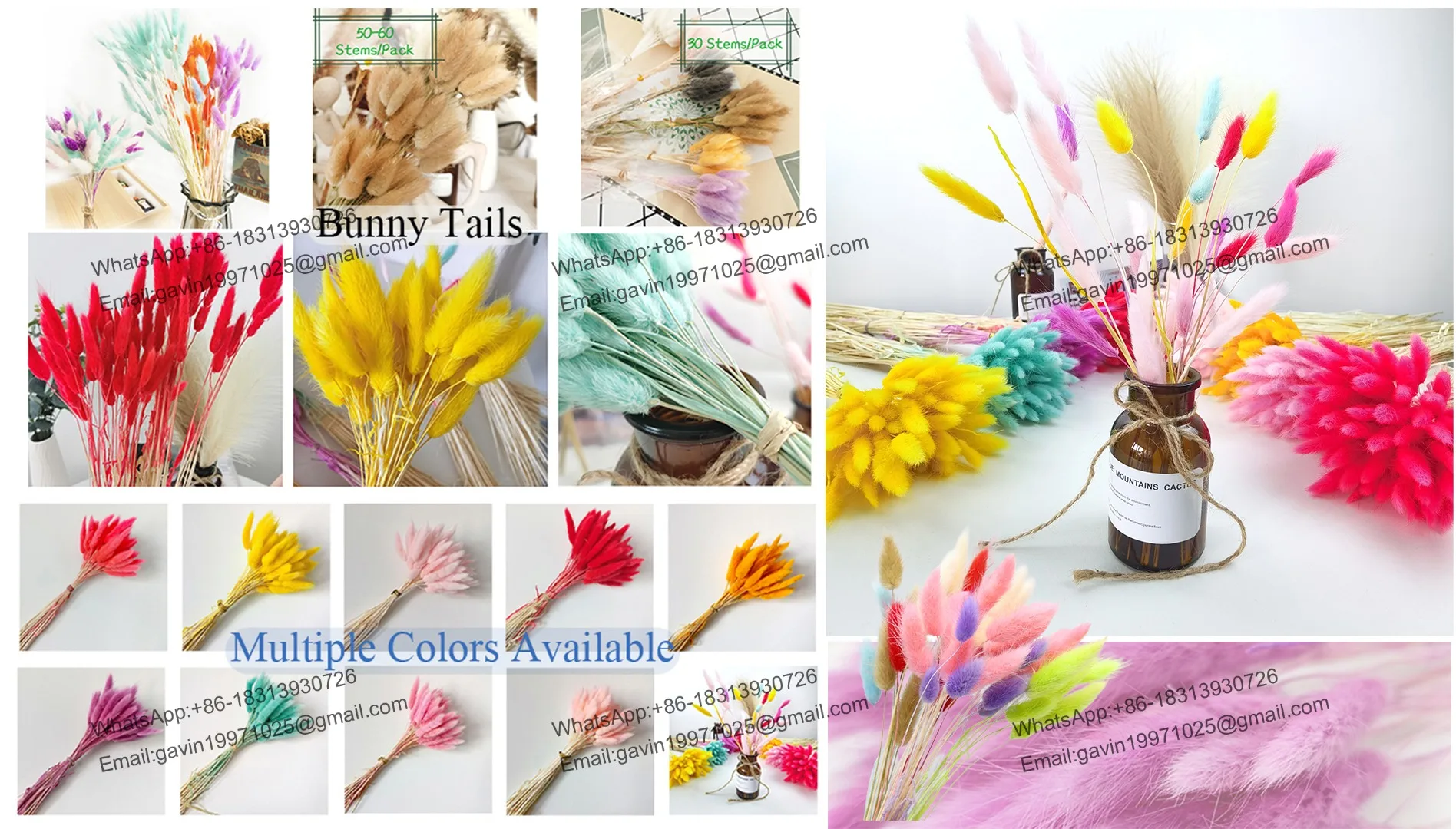Florist Flowers Home Wedding Decoration Dried Flowers Rabbit Tail Grass ...
