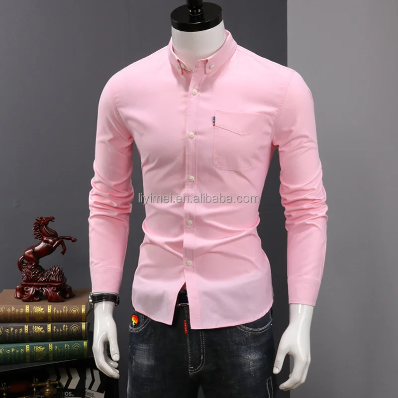 High Quality Solid Color Shirts For Men Custom Men Shirts Plus Size Men ...