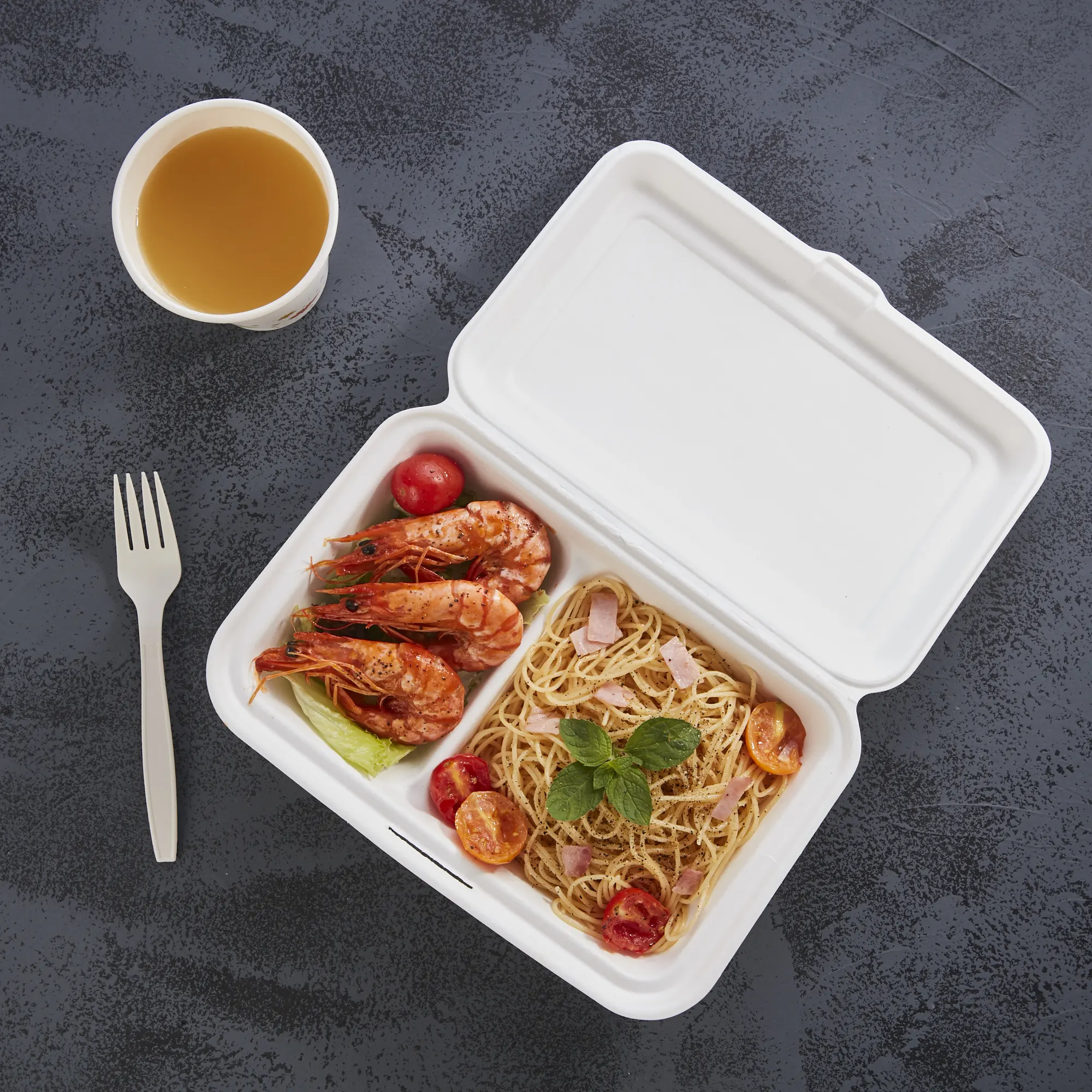 Biodegradable Pulp Molding Food Takeaway Packaging Clamshell Sugarcane ...