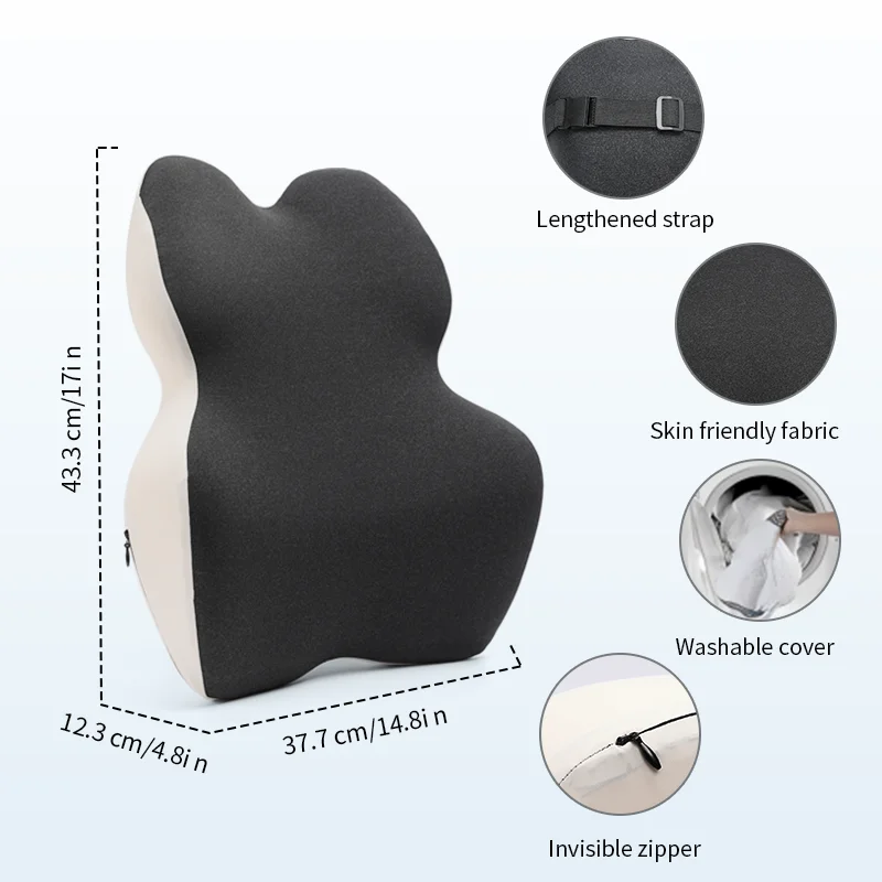 Back & Tailbone Support Ergonomic Postural Seat Cushion Back Support ...