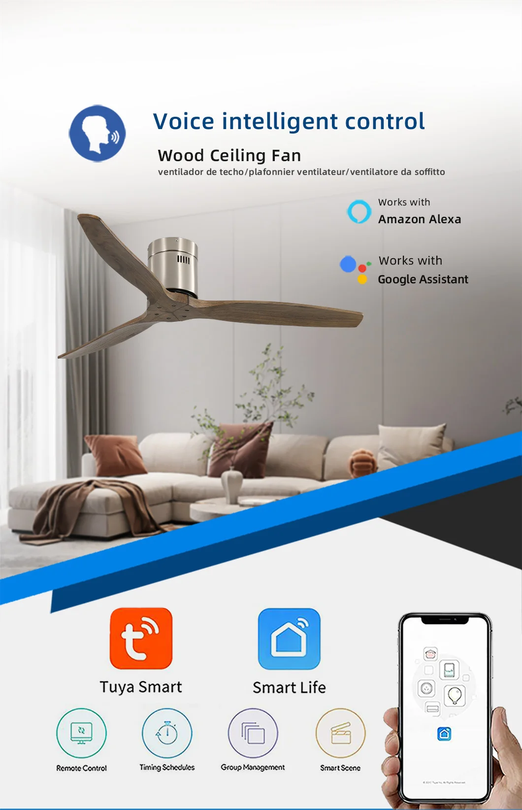 Propeller Fan with Light - Efficient 52 Inch Thailand Ceiling Fan