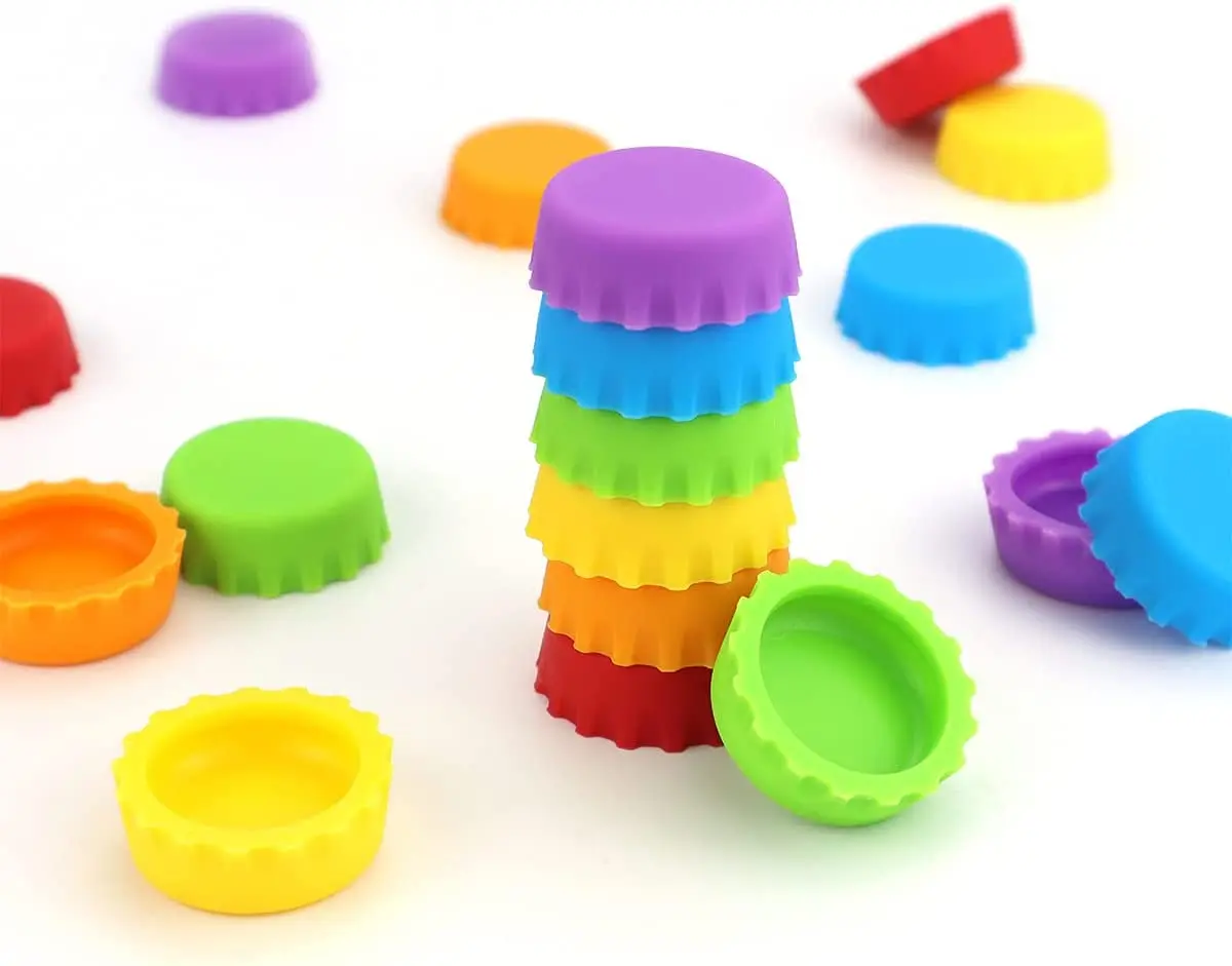 Custom Logo Silicone Rubber Beer Bottle Crown Cap Reusable Beer Caps ...