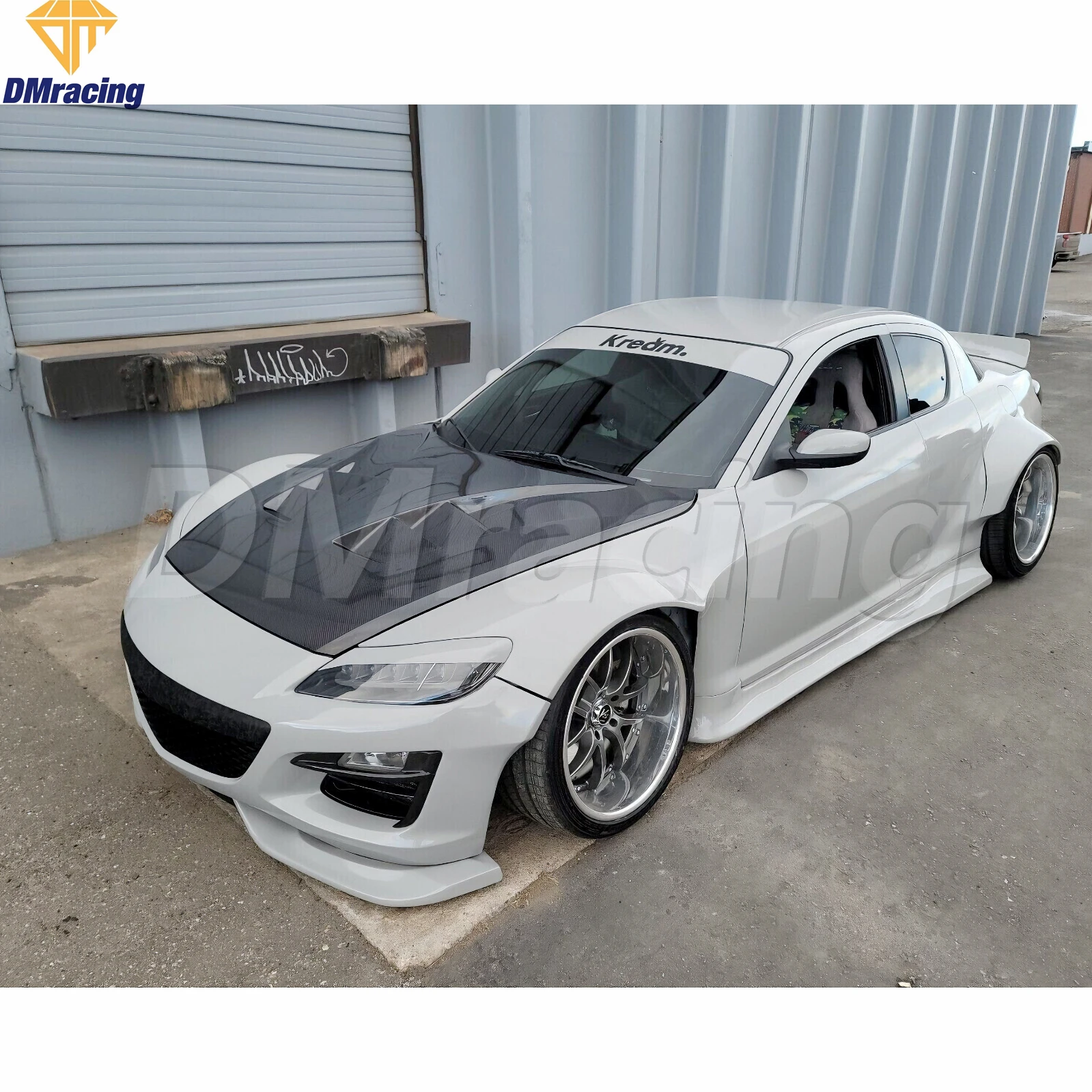 DM Style Carbon Fiber Vented Hood Bonnet for Mazda RX8