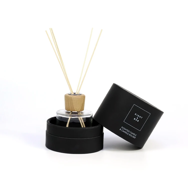 Luxury Black Cardboard Aroma Home Fragrance Reed Diffuser Glass Bottle ...