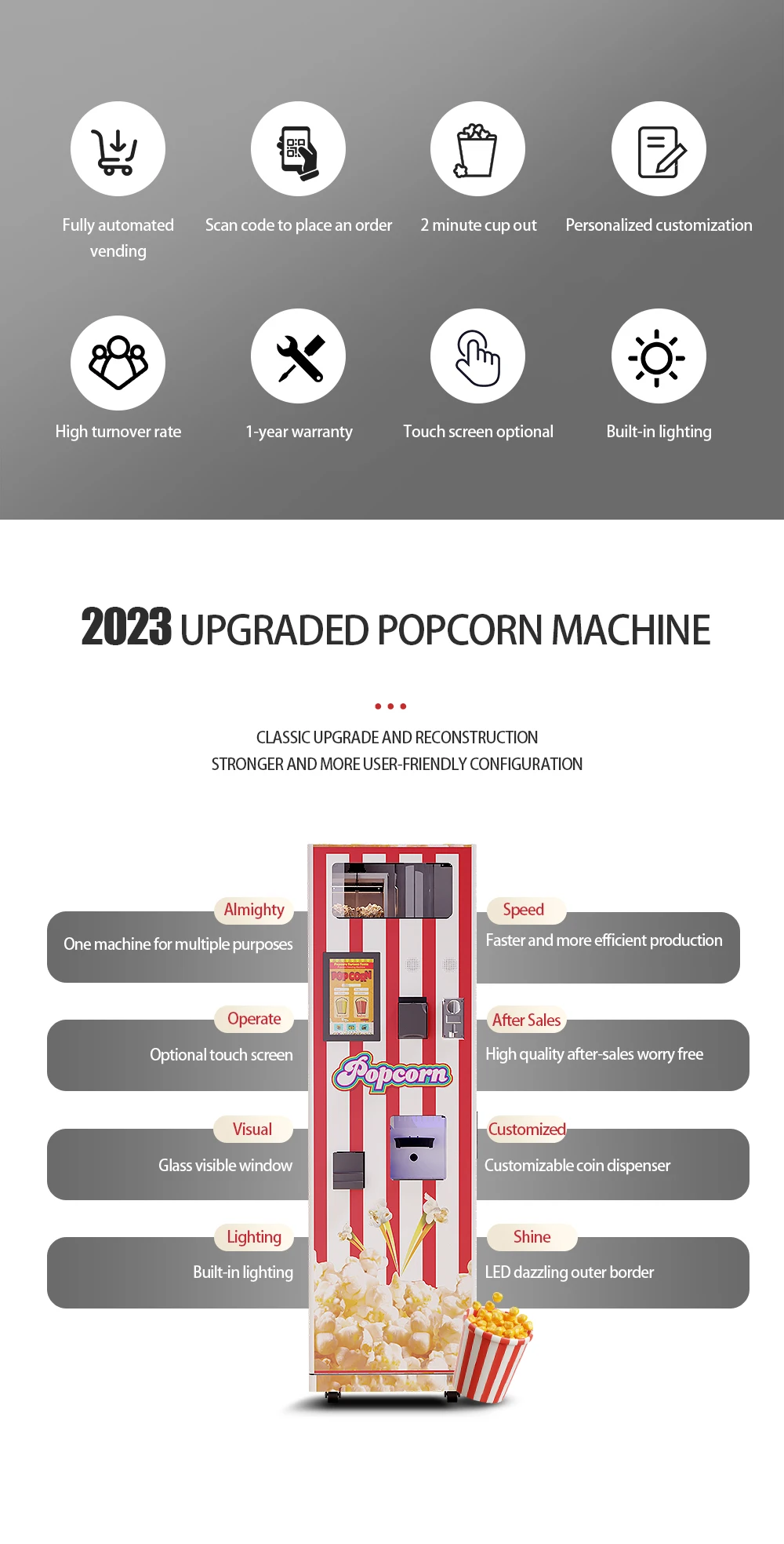 Self Service Automatic Popcorn Vending Machine Robot Pop Corn Vending| Alibaba.com