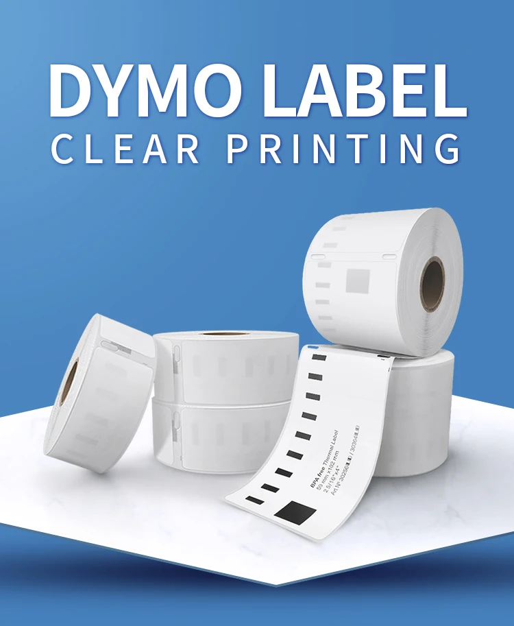 2-1/4" X 300' White Color DYMO Compatible 57mm X 91m Continuous Thermal ...