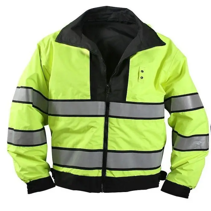 Reversible Hi-visibility Yellow Black Uniform Jacket Security Guard ...