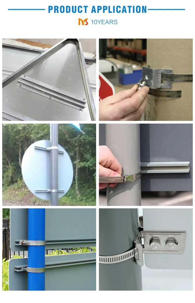 Custom Steel Anti-rotational Fixing Clips Slide Rails Aluminium Sign ...