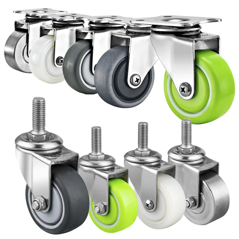 1.5"2" Stainless Steel Light Duty Caster Wheels Small Pu Wheels Tpr ...