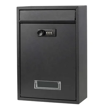 Metal Lockable Wall Mounted Mailboxes With Rust-proof Cover Minimalist ...