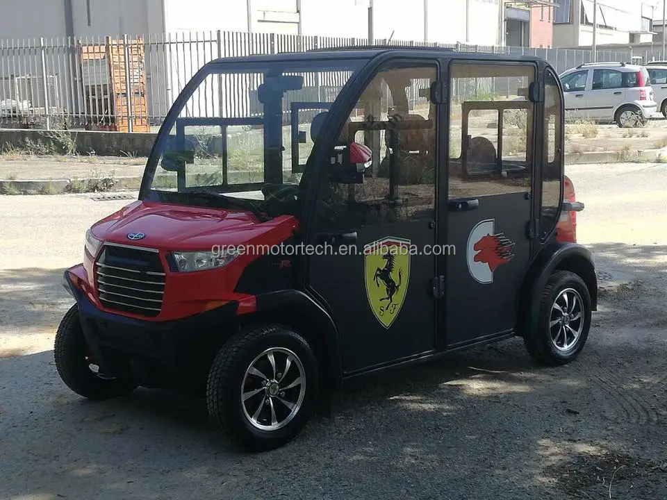 Electric 4 Seats Closed Golf Cart With Air Conditioner Ac System 5kw ...