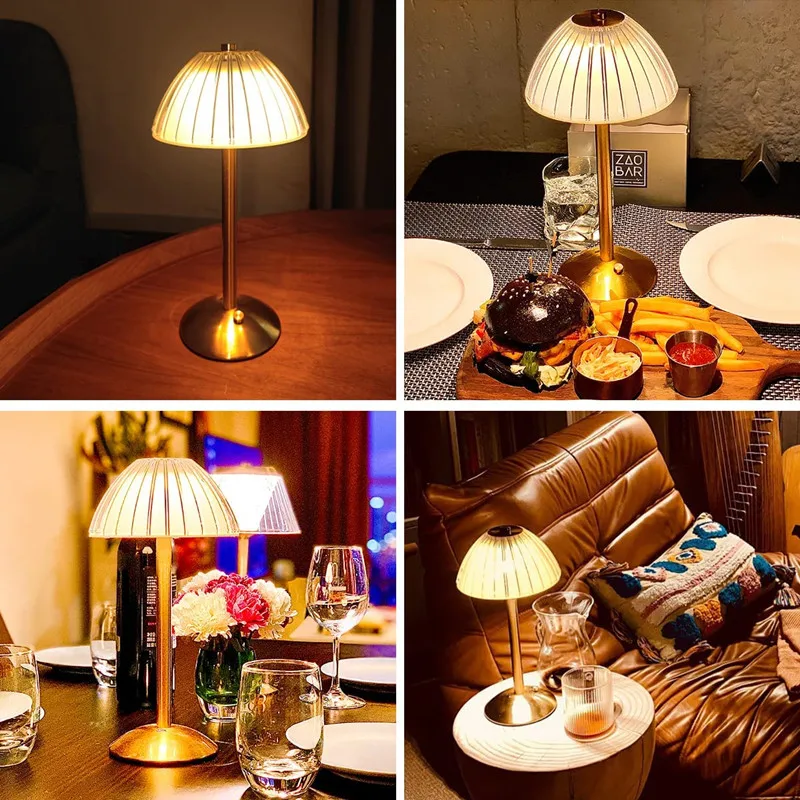 Retro Bar Table Lamp Usb Touch Dimming Crystal Diamond Table Light For ...