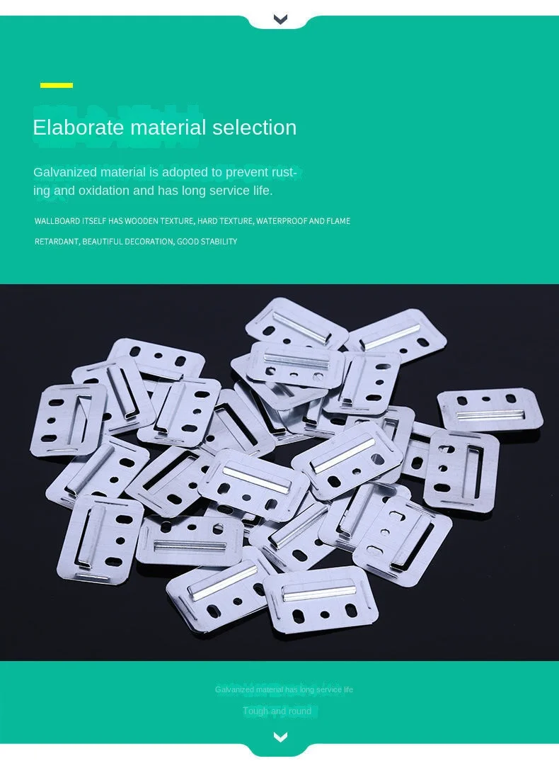 Install Wpc/pvc/uv Wall Panel Connect Stainless Steel Metal Clip For ...