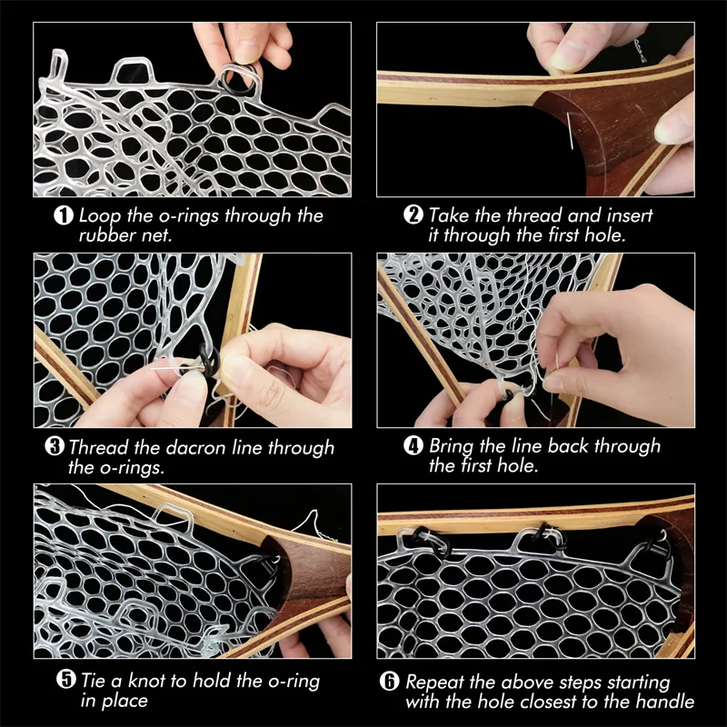 Outdoor Rubber Replacement Fishing Net Bag Rubber Landing Net Fishing ...