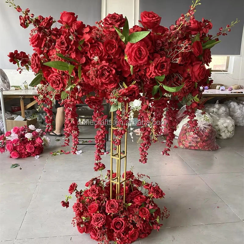 Hot Sell Wedding Arch Flower Decoration Vines Garland Silk Blue Flower ...
