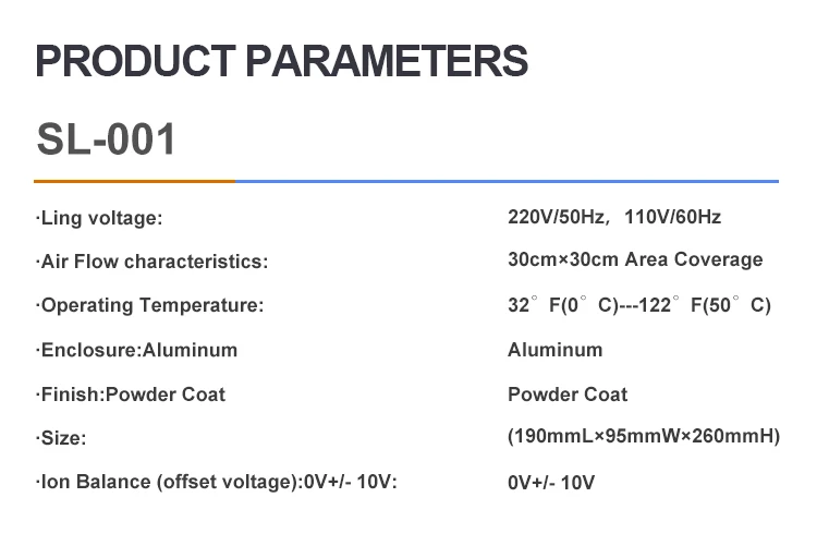 SL-001 OEM Bench Top ESD Antistatic Ionizer Fan for Wholesales