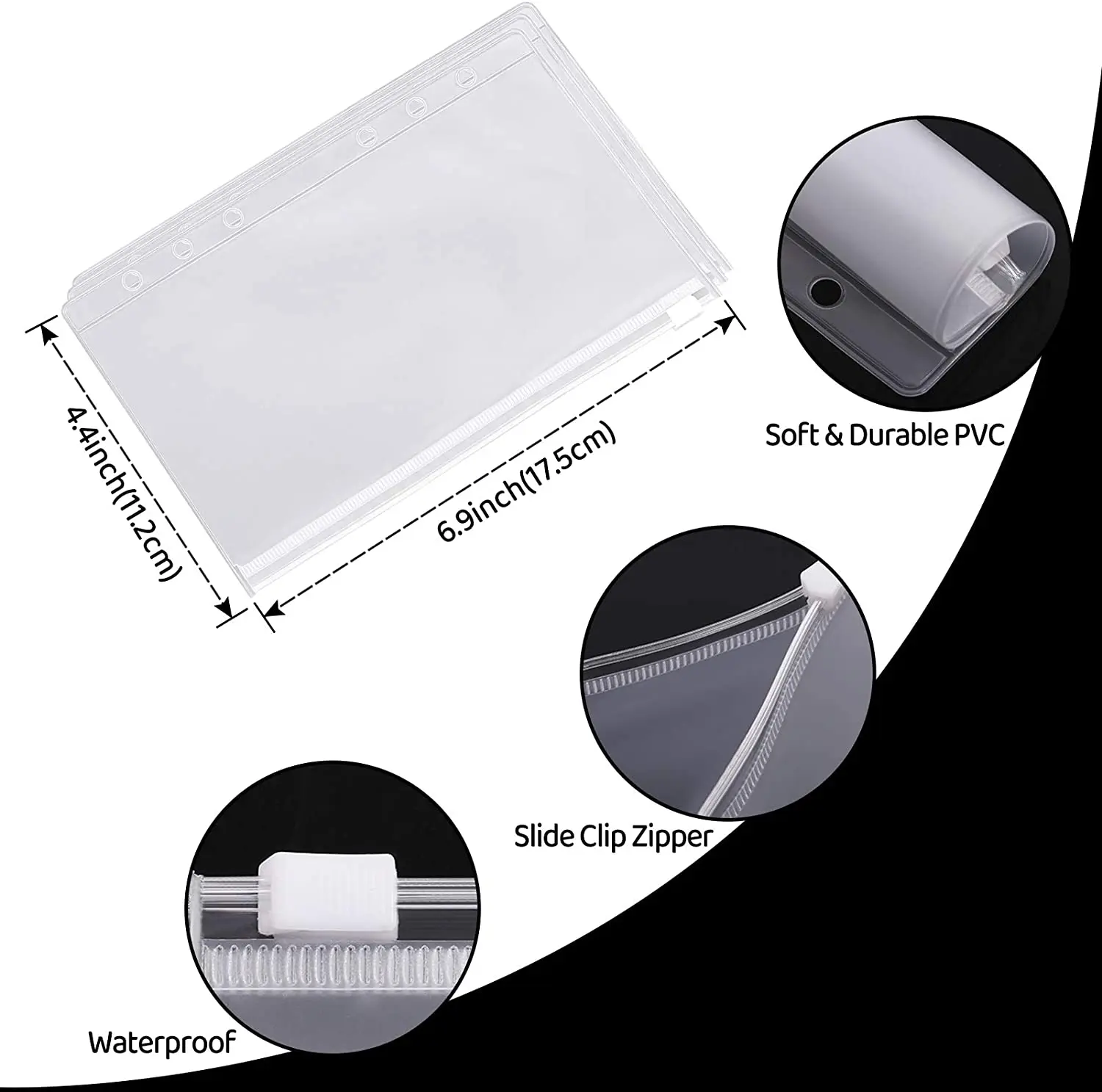 Clear Plastic A6 Binder with PU Leather - Budget Envelopes