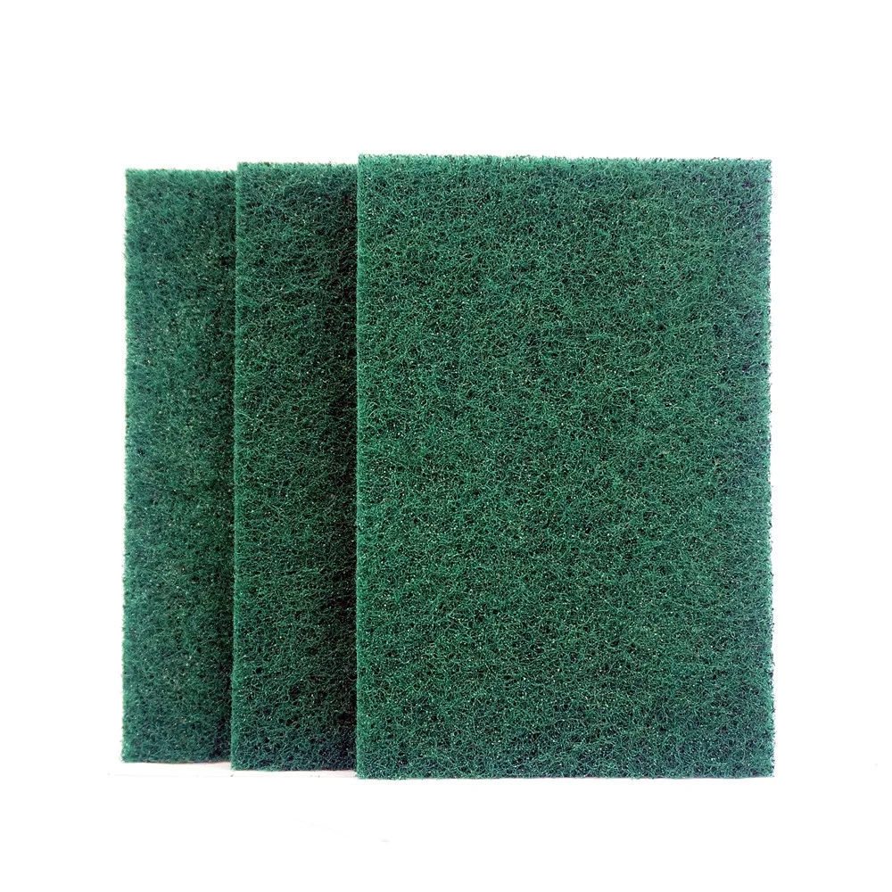 Green Abrasive Polyester Sponge Scouring Pad For Dish And Kitchen ...