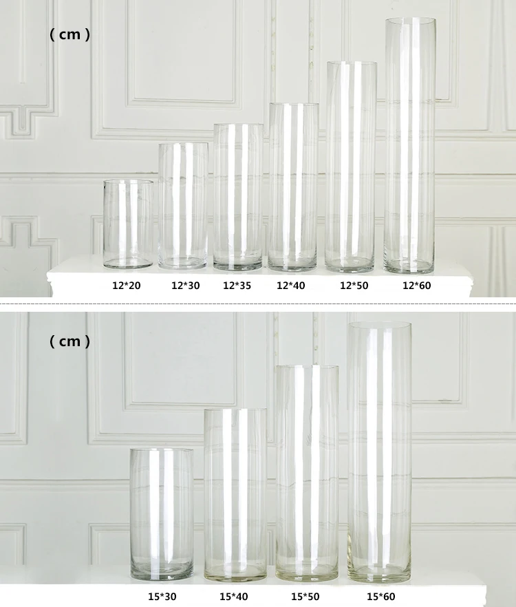 Glass Cylinder Vases - Perfect for Wedding Centerpieces