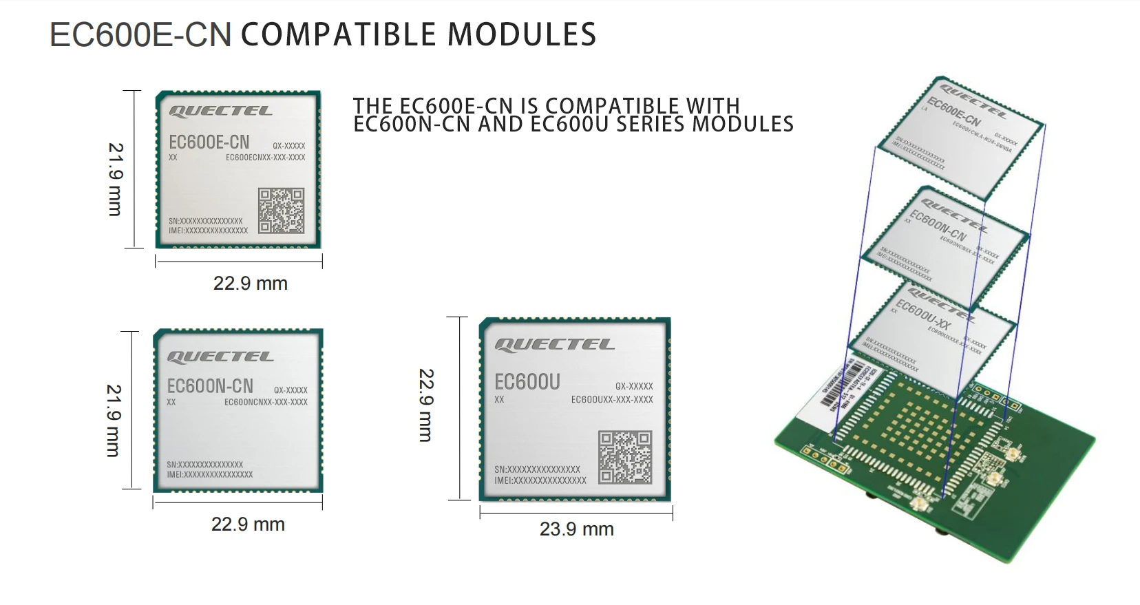 Quectel Ec600系列ec600n Ec600ncn Ec600n-cn Ec600ncnle-n05-snnda Cat 1 Lte无线模块，支持无线扫描 - Buy Quectel ...