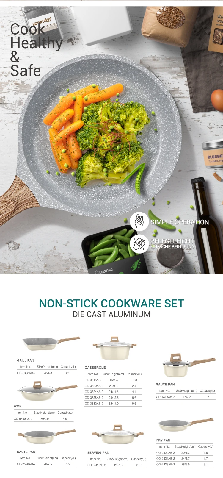 Wholesale Kitchen Ware Cook Set Coating Non-Stick Soup Pot Pan Cookware ...