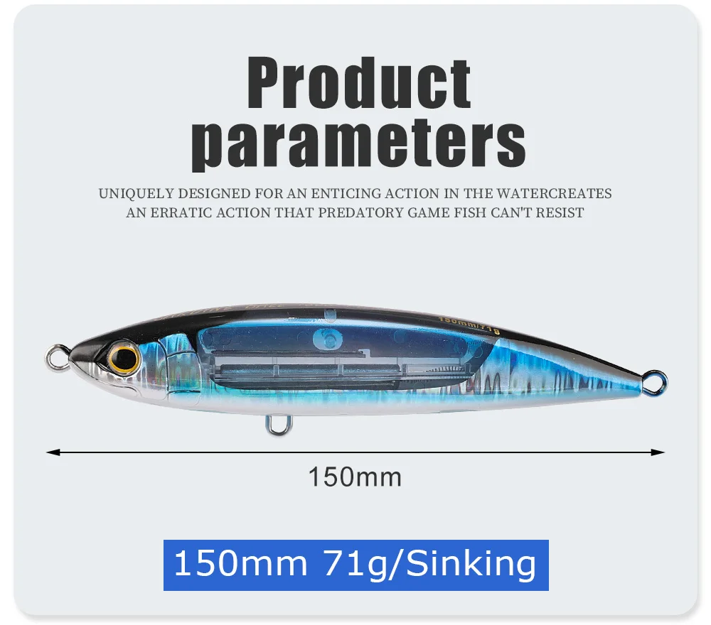 150mm Sardine Ball Stickbait GT Tuna Sea Fishing Lure