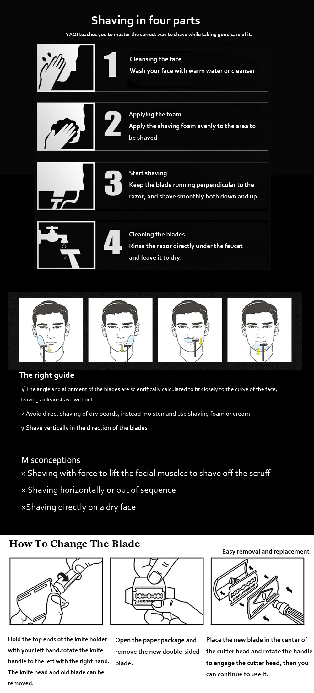 YAQI Agamemnon Slant Razor Head - Vintage Color Safety Razor