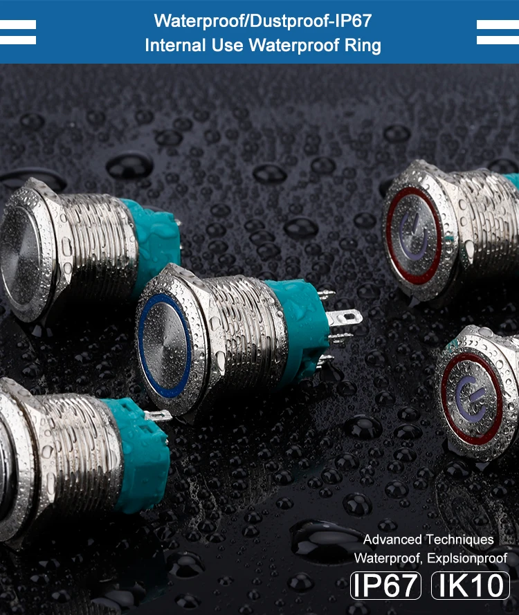 12V 19mm Metal 5 Pin Car RV Truck Boat Motorcycle Light Switch