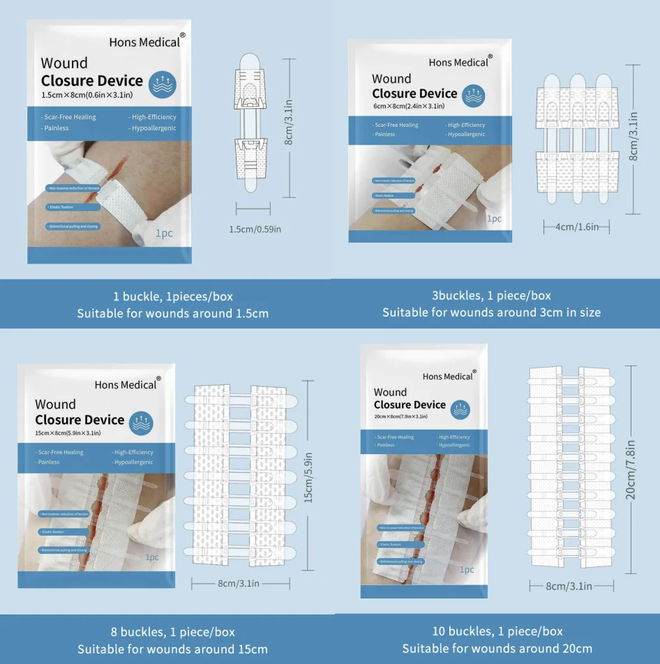 Customized Medical PU Film Zipper Wound Closure Non Woven Zip Band Aid ...