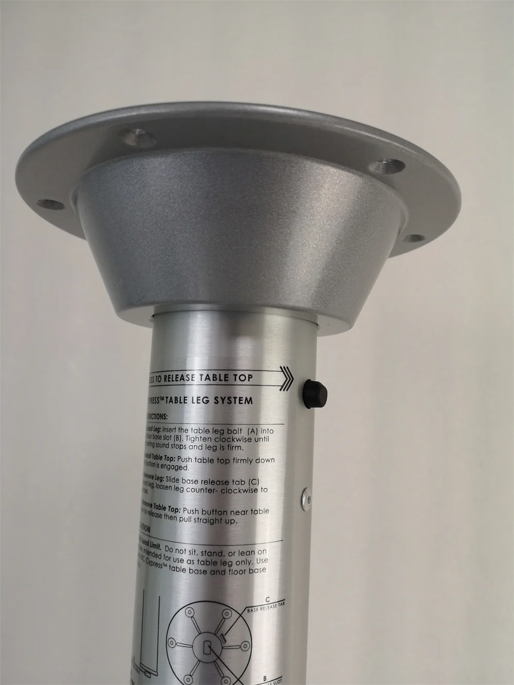 Aluminum Pedestal for Boat - 27 Inch Table Mount Leg