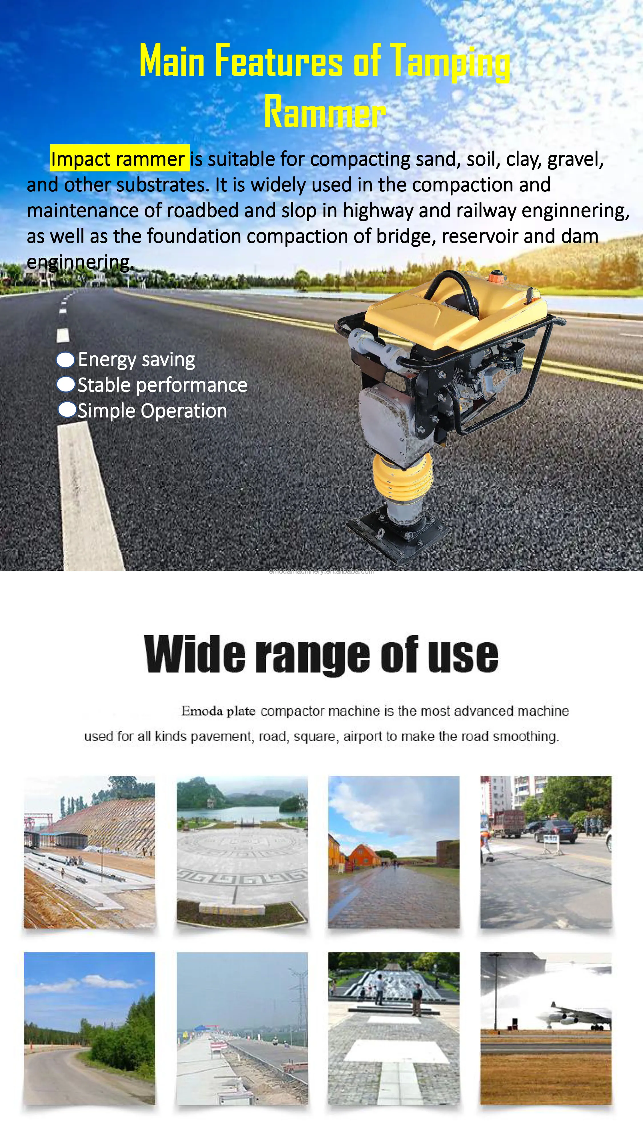 Rammer Compactor Machine Tamping Rammer Sand Rammer - Buy Vibration ...