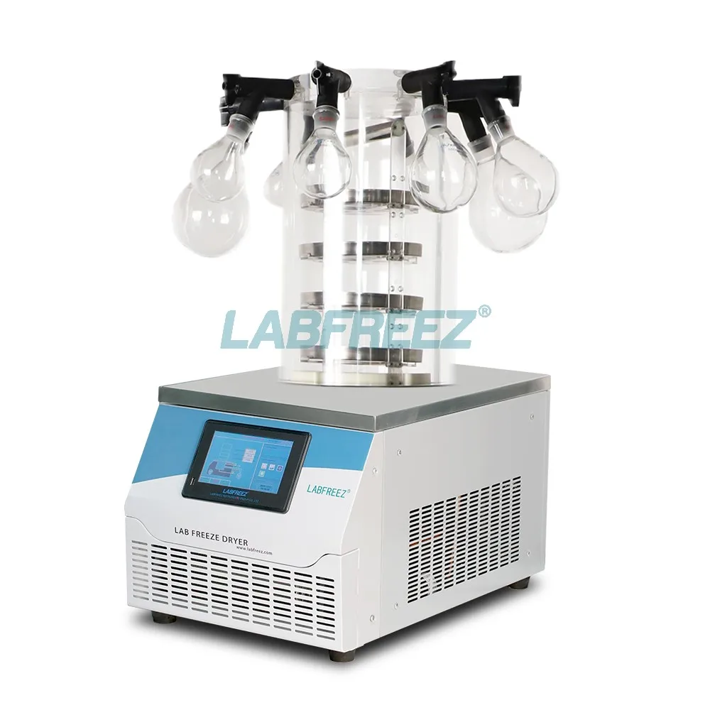 Benchtop Freeze Dryer Machine with 8 Ports Manifold for Food & Beverage ...