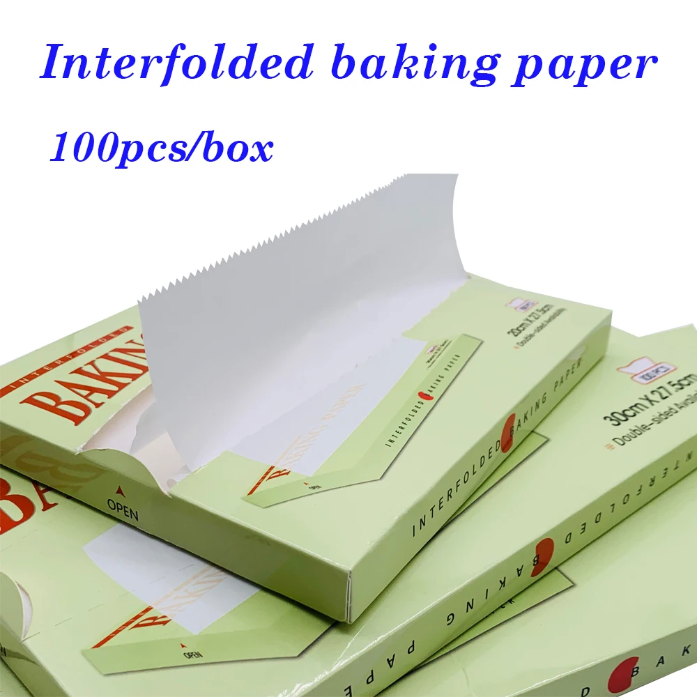 Pre-cut White Double-sided Food-grade Silicone Paper Interfolded Baking ...