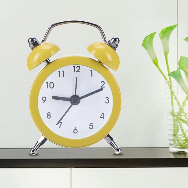 Mini Cartoon Dial Number Round Clock Desk Alarm for Kids