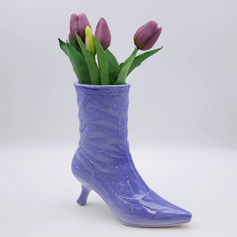 Custom Creative Boot Shaped Flower Vase Modern Ceramic Boots Vases for ...