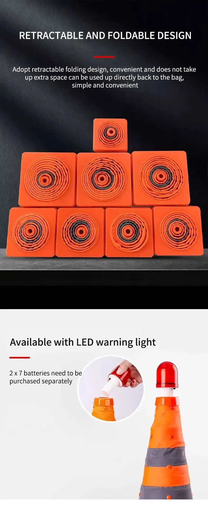 Most Popular Flexible Collapsible Retractable Safety Road Cone - Buy ...