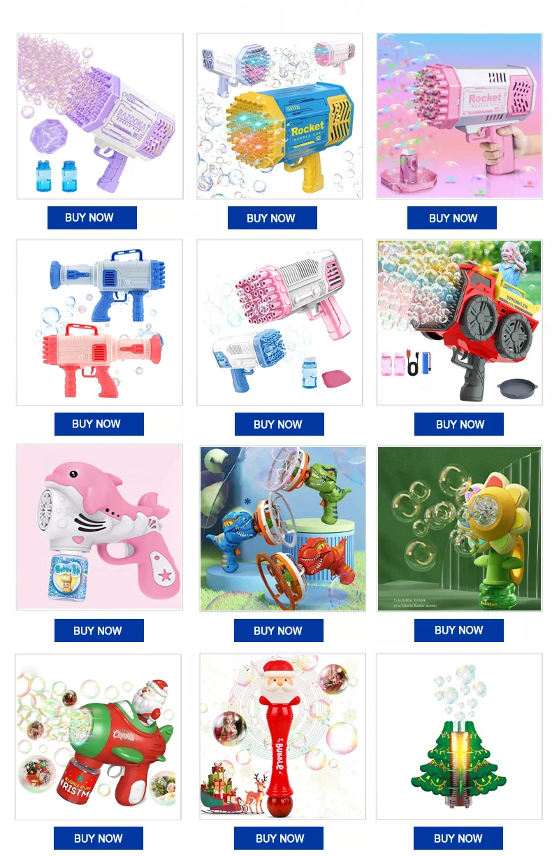 Children Toy New Plastic 60 Holes Gatling Bazooka Bubble Gun Toys ...