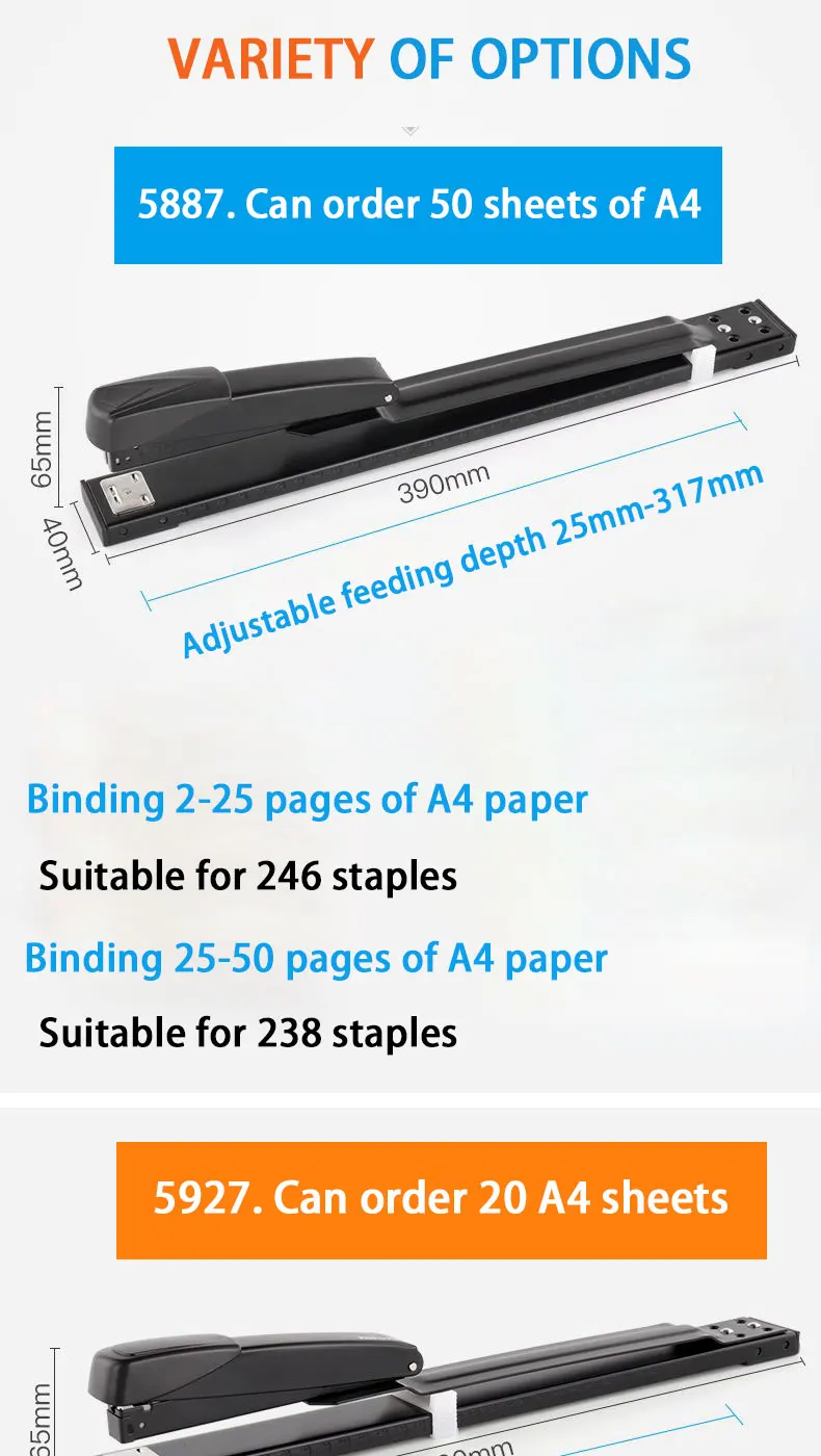 Stapler Bookbinding Reach Stapler Manual Extended A3 Paper Metal Long ...